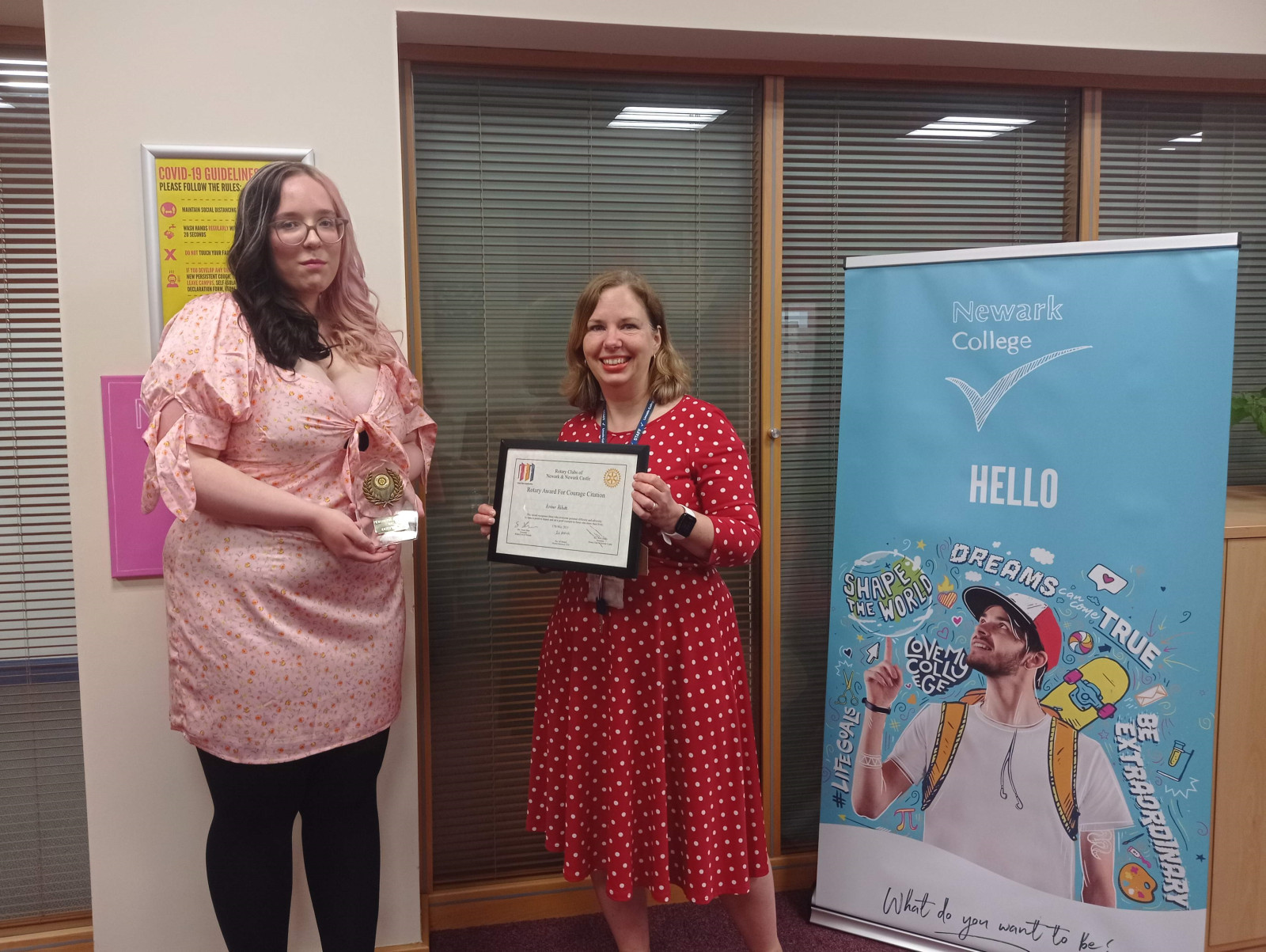 Newark College learner wins an Award for Courage